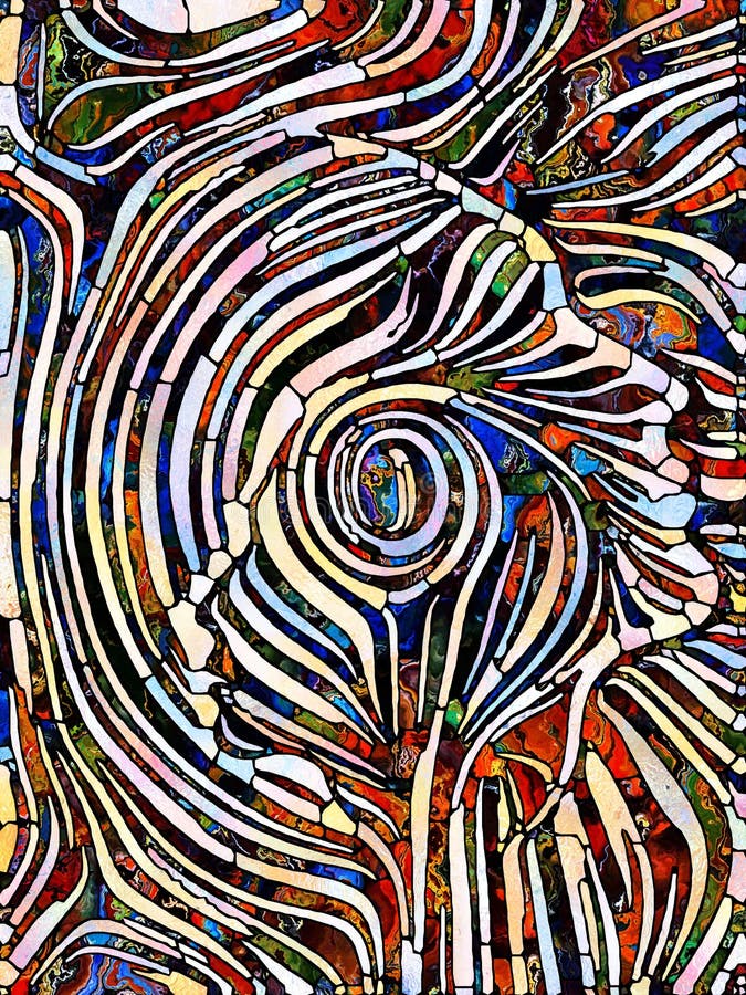 Digital Stained Glass stock illustration. Illustration of brain - 179683614