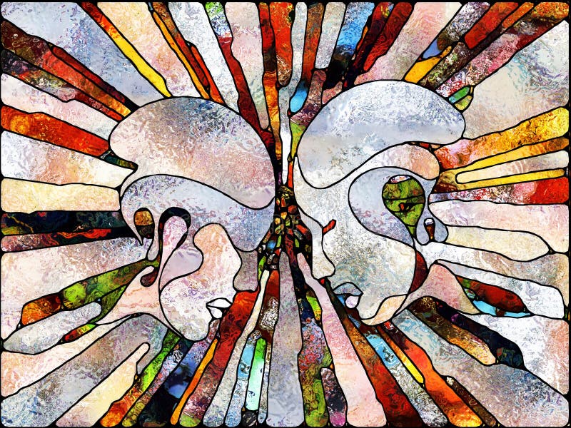 Digital Stained Glass stock illustration. Illustration of church ...