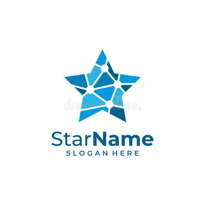 Digital Star Icon Logo Design Element. Tech Star Logo Vector Template ...