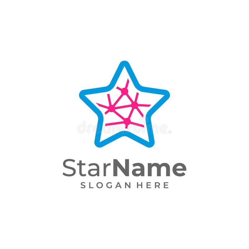 Digital Star Icon Logo Design Element. Tech Star Logo Vector Template ...