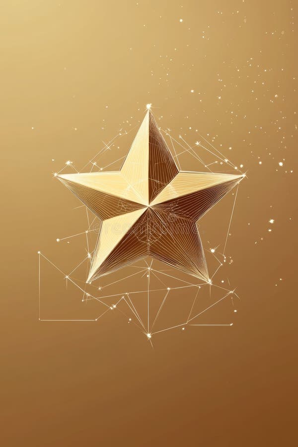 Digital Star, Yellow Background Achievement Icon with Subtle Lines ...