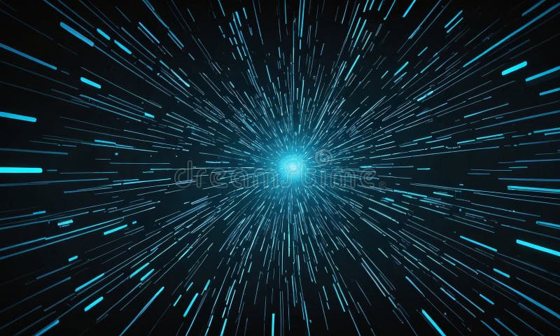 Digital Starburst Pattern with Blue and White Lines Radiating Outwards ...