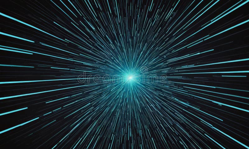 Digital Starburst Pattern with Bright Blue Center, Radiating Outwards ...