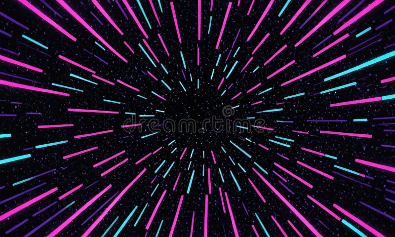Digital Starburst Pattern with Pink and Blue Lines Radiating Outwards ...