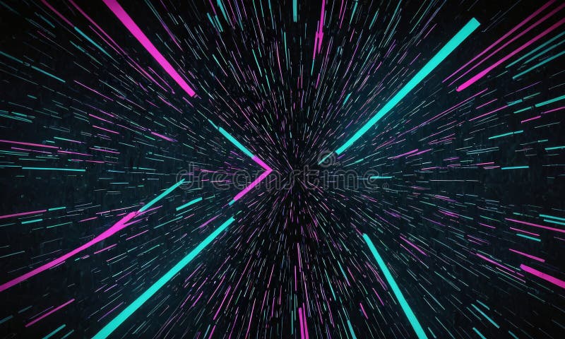 Digital Starburst Pattern with Pink and Blue Lines Radiating Outwards ...