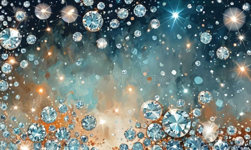 Digital Starry Night Sky, Featuring Numerous Sparkling Diamonds in ...