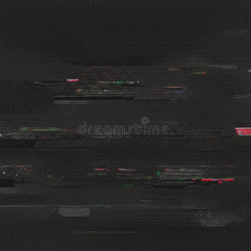 Digital Static with Horizontal Black Lines and Scattered Multicolored ...