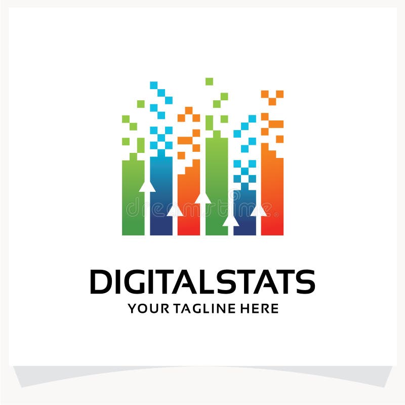 Digital Stats Logo Design Template Inspiration Stock Vector ...