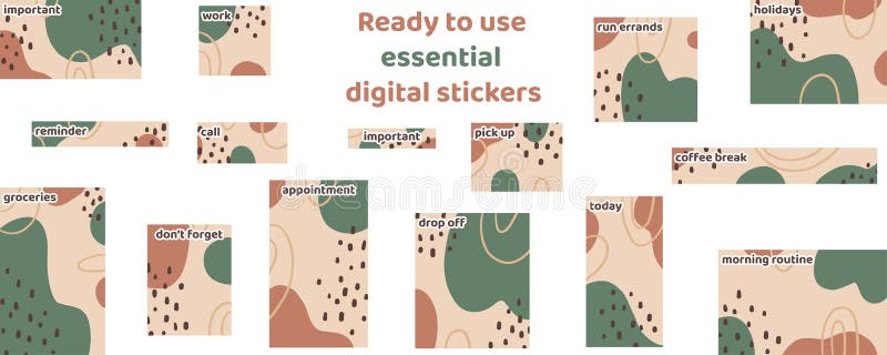 Ready To Use Student Digital Stickers. Boho Abstract Stickers for ...