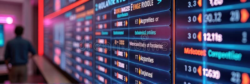 Digital Stock Exchange Board Displaying Foreign Currency Rates in ...