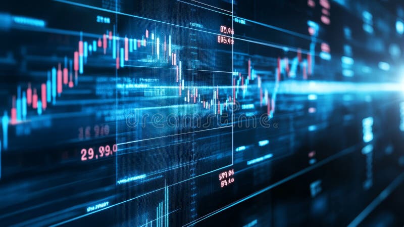 Digital Stock Market Chart with Financial Data Stock Illustration ...