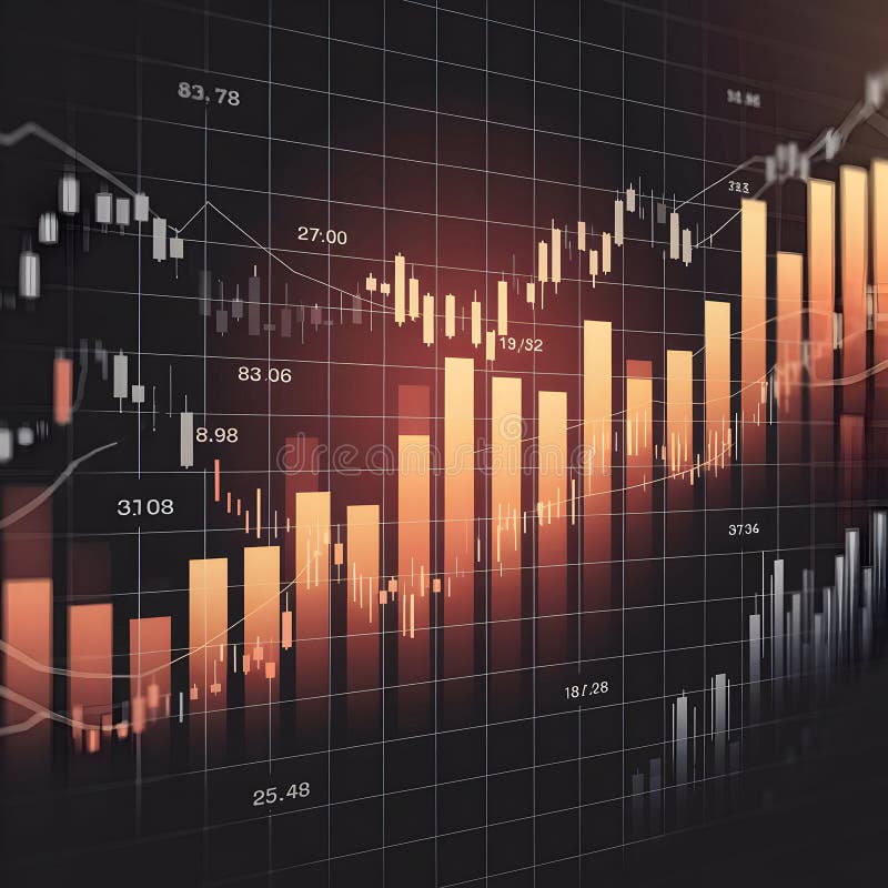 Stock Chart with Orange and Brown Bars, Reflecting Market Trends on ...