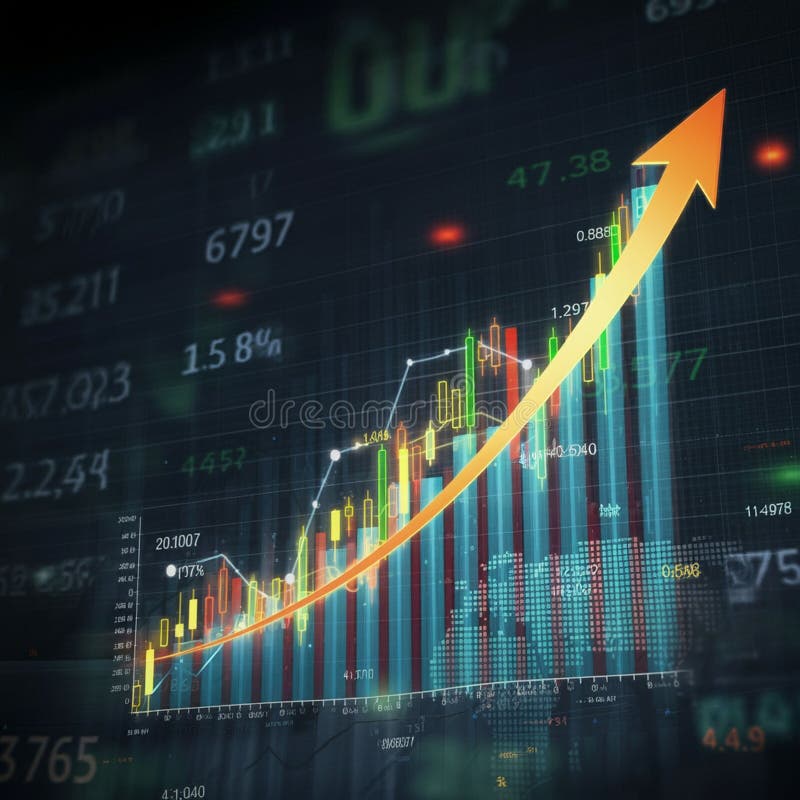 A Digital Stock Market Interface Displaying Various Data Metrics. a ...