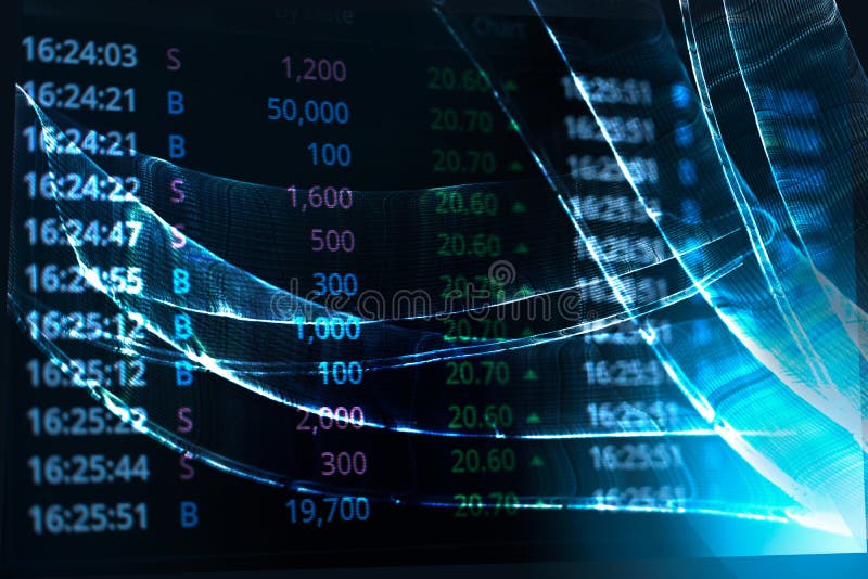 Digital Stock Market Screen for Business Technology Blue Background ...