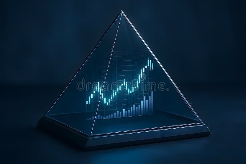 Digital Stock Market Trend Represented Inside a Transparent Pyramid ...