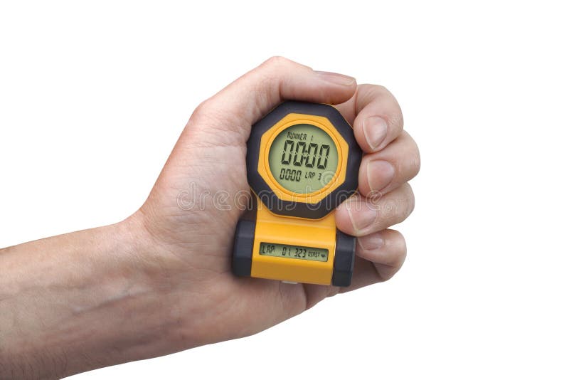 Digital stopwatch in hand stock image. Image of sports - 882431