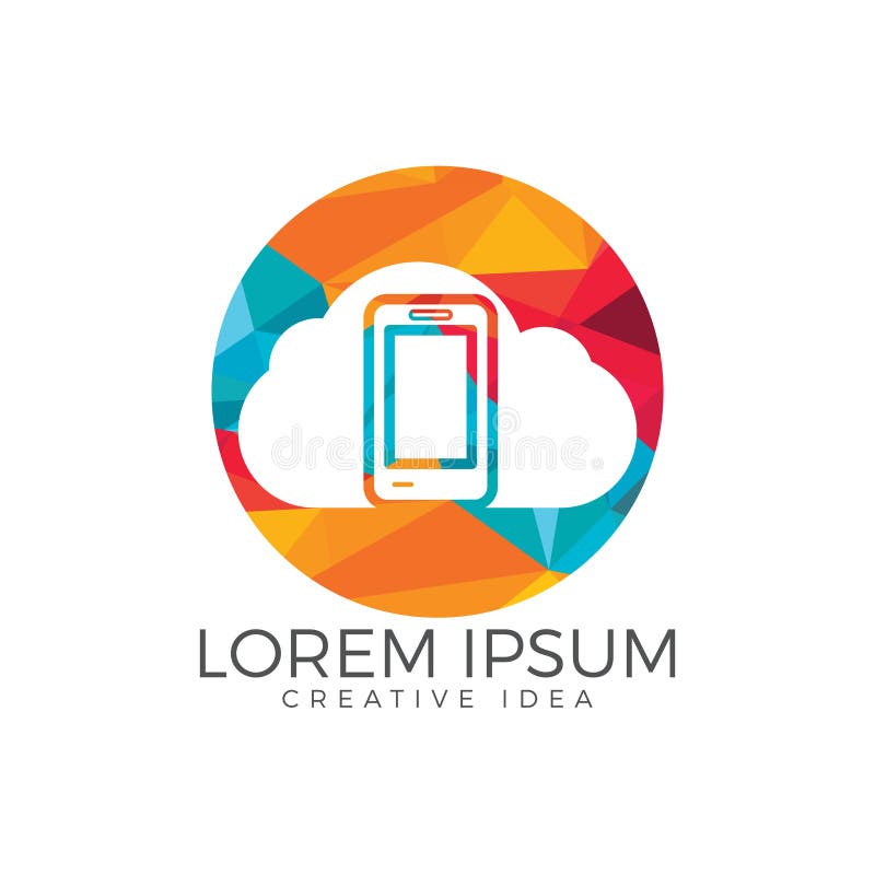 Cloud and Mobile Phone Logo Design. Stock Illustration - Illustration ...