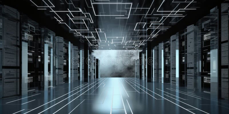 Digital Storage Space, Cloud or Servers Stock Illustration ...