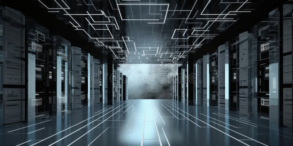 Digital Storage Space, Cloud or Servers Stock Illustration ...