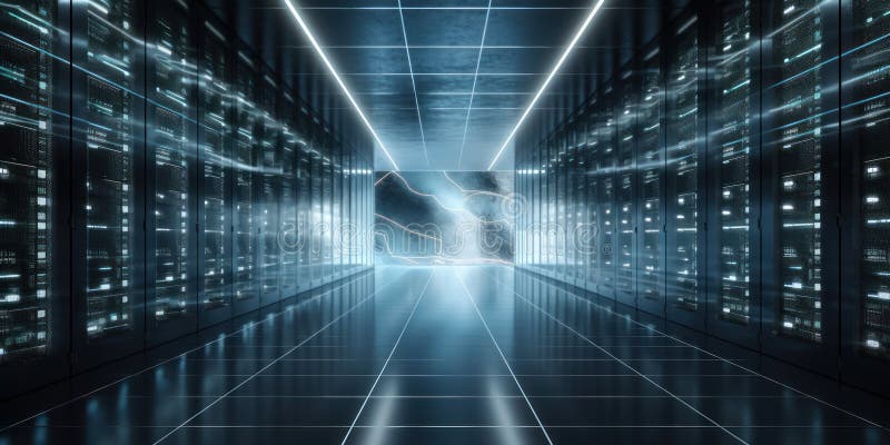 Digital Storage Space, Cloud or Servers Stock Illustration ...