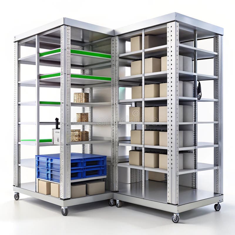 Digital Storage Unit with Automated Shelves and Robotic Movement Stock ...