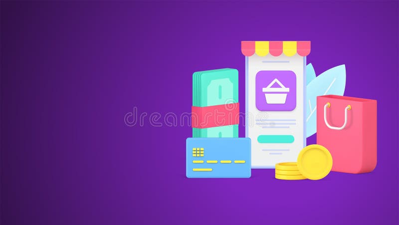 Digital Store Application Smartphone Screen Awning User Interface with ...