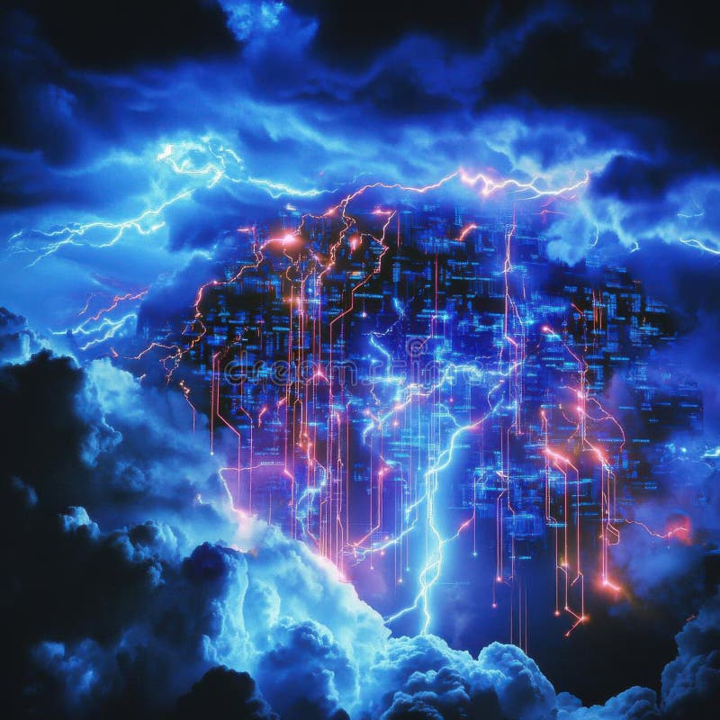 Digital Storm, the Convergence of Technology and Nature Stock ...