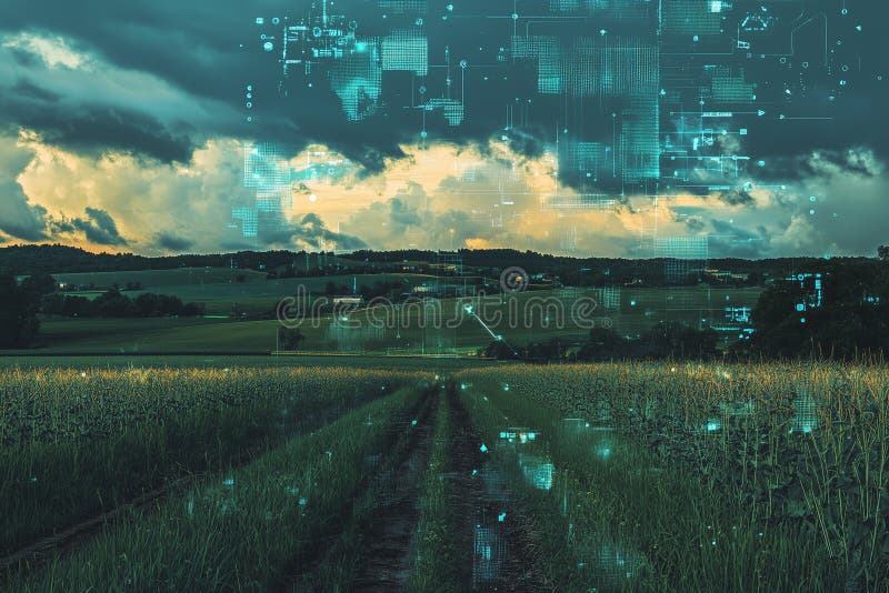 Pixelated Countryside Landscape Green Fields Hills Stock Photos - Free ...