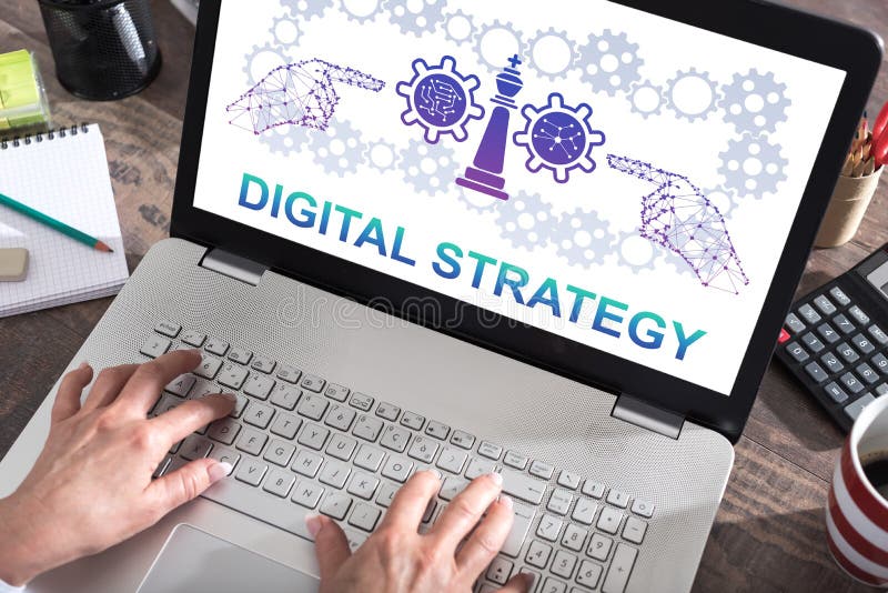 Digital Strategy Concept on a Laptop Screen Stock Photo - Image of ...