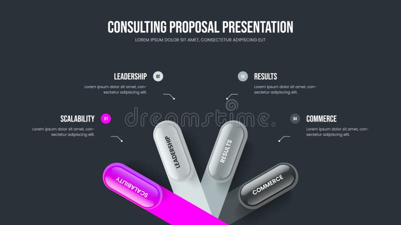Digital Strategy 4 Element Diagram Frame Template Stock Vector ...