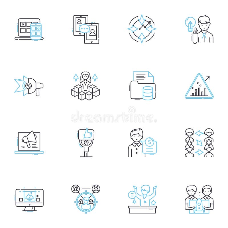 Digital Strategy Linear Icons Set. Analytics, Content, Data, Innovation ...