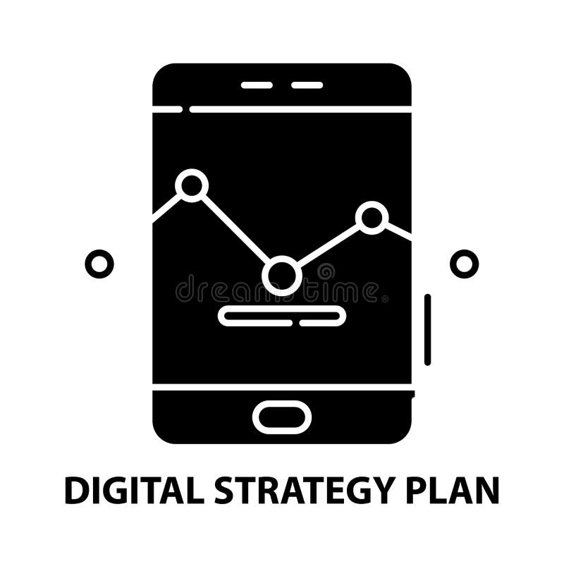 Digital Strategy Plan Icon, Black Vector Sign with Editable Strokes ...