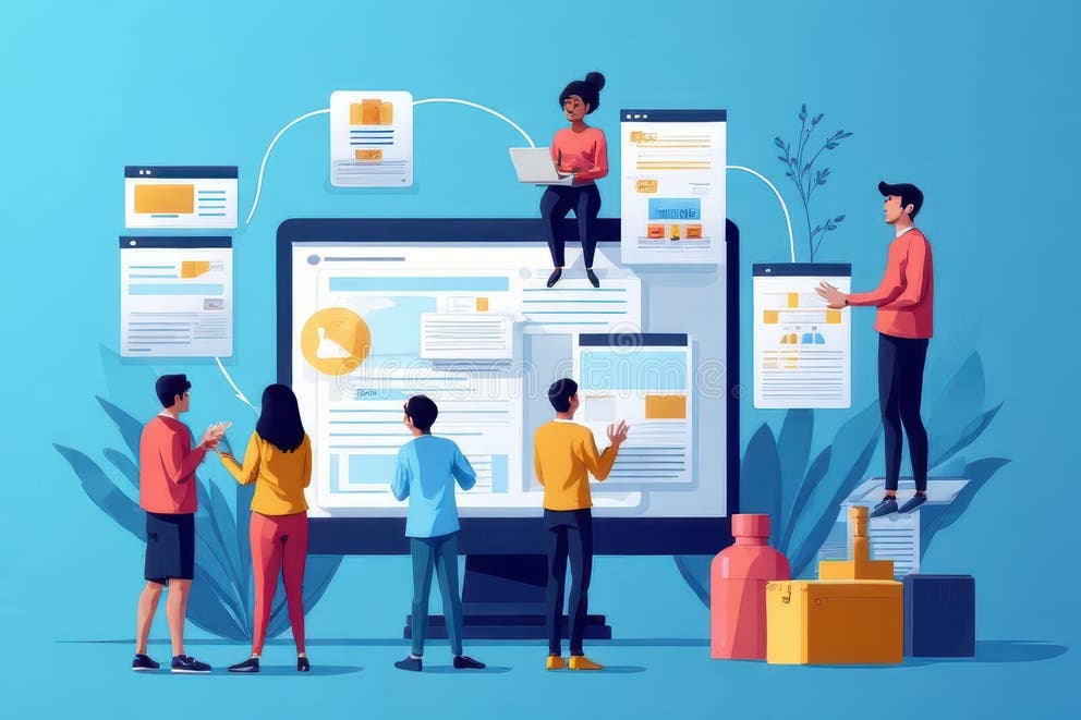 Digital Strategy Plan Visualization Stock Illustration - Illustration ...