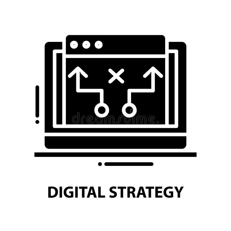 Digital Strategy Symbol Icon, Black Vector Sign with Editable Strokes ...