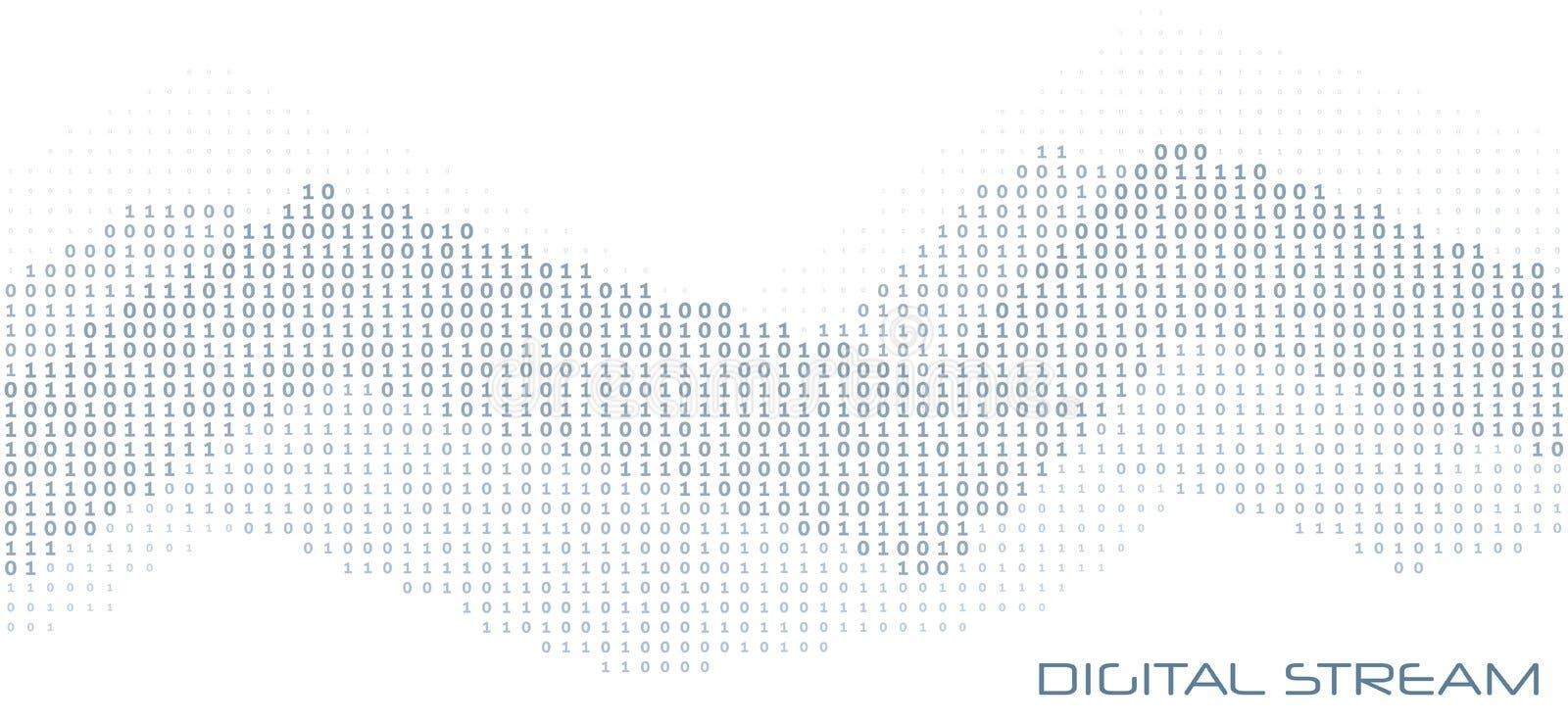 Binary Zeros and Ones on Green Background Stock Illustration - Illustration of digital ...