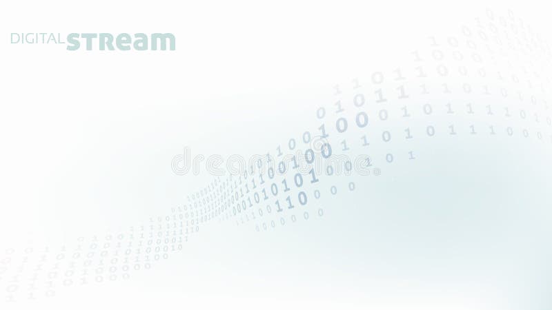 Digital Stream. Minimal Design with Binary Code Wavy Connection Stock Vector - Illustration of ...