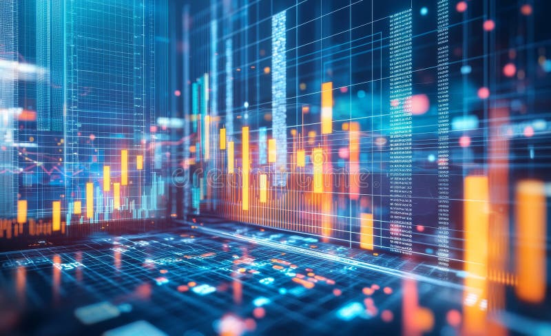 Digital Strings Form a Data Stream, Showcasing Big Data Business ...