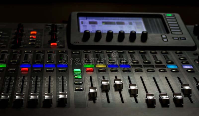 The digital studio mixer stock image. Image of label - 80813911