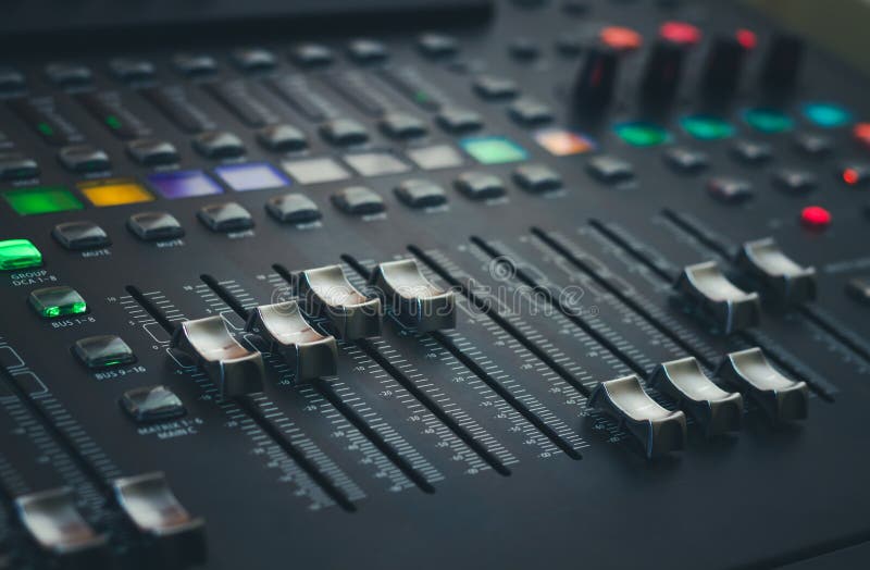 The digital studio mixer stock image. Image of fader - 82149169