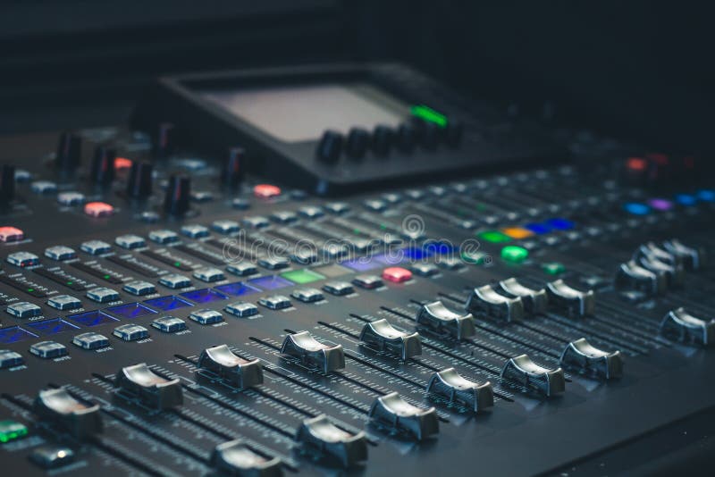 The digital studio mixer stock image. Image of equipment - 84479261