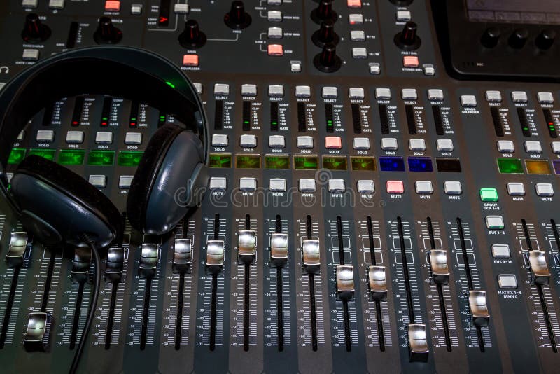 Dj mixer with headphones stock image. Image of professional - 31201789