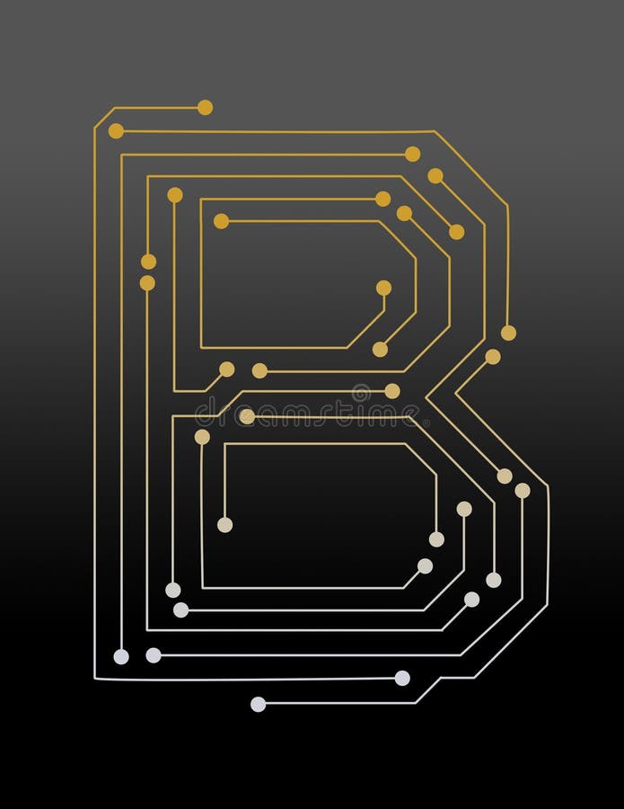 Digital Style for Backgrounds and Titles with the Letter B Stock ...