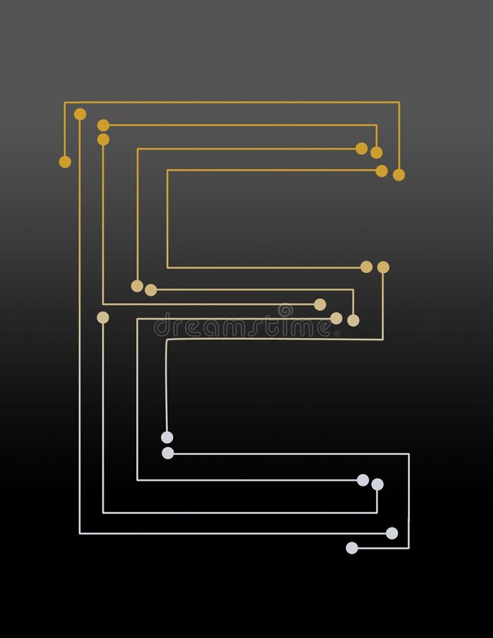 Digital Style for Backgrounds and Titles with the Letter E Stock ...