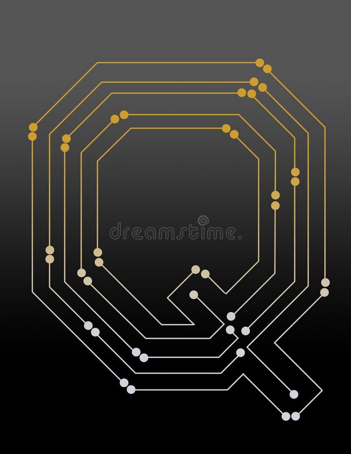 Digital Style for Backgrounds and Titles with the Letter Q Stock ...