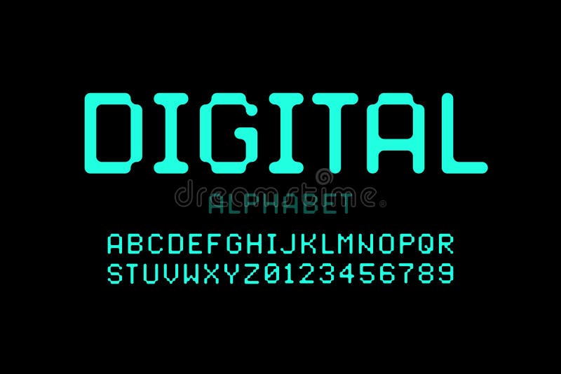 Digital style font stock vector. Illustration of screen - 162695198