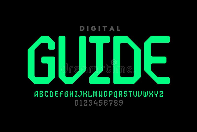 Digital style font design stock vector. Illustration of game - 231622159