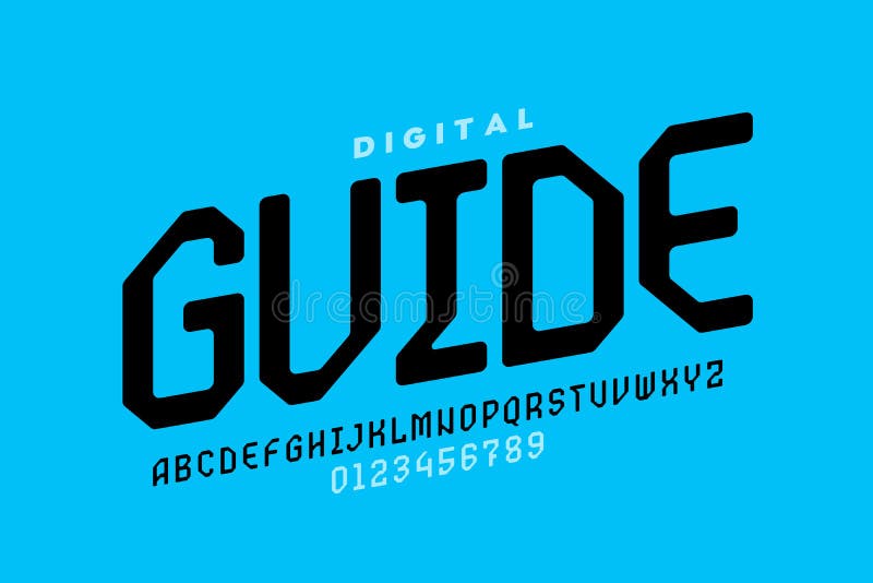 Digital style font design stock vector. Illustration of alphabetquot ...