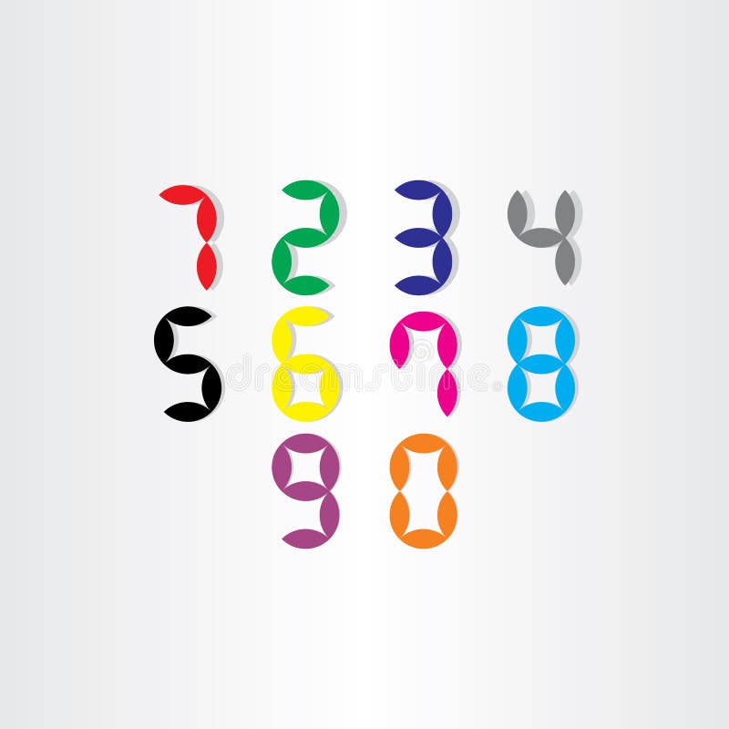 Digital Stylized Numbers from 0 To 9 Stock Vector - Illustration of ...