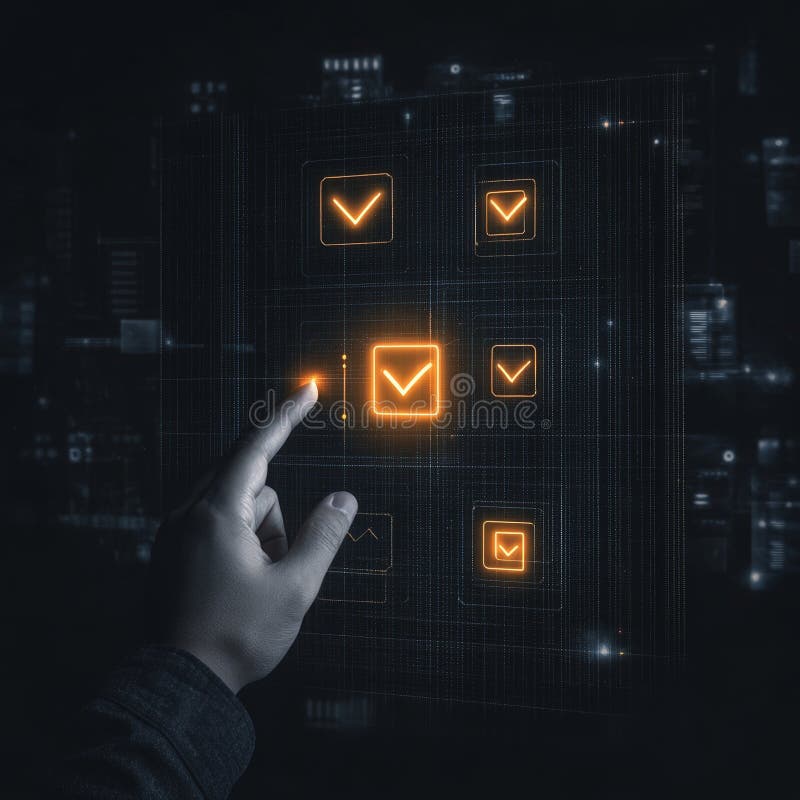 Digital Success: Completing Tasks with Confidence and Efficiency Stock ...