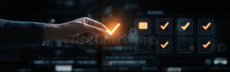 Digital Success: Completing Tasks with Confidence and Efficiency Stock ...